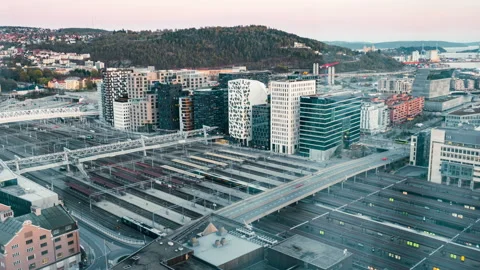 Trains Leaving And Ariving In Oslo Centr... | Stock Video | Pond5
