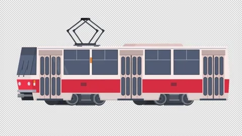 Tram. Animation of electric transport. C... | Stock Video | Pond5
