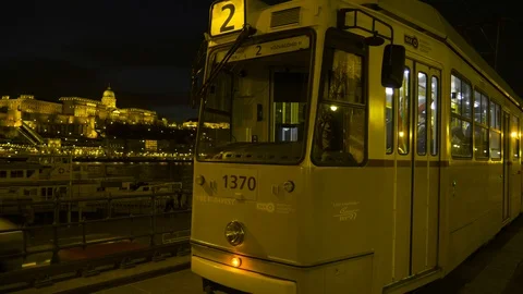 Tram number 2, fast foward shot, buda ca... | Stock Video | Pond5