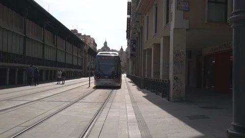 Tram rolling by the Central Market | Stock Video | Pond5