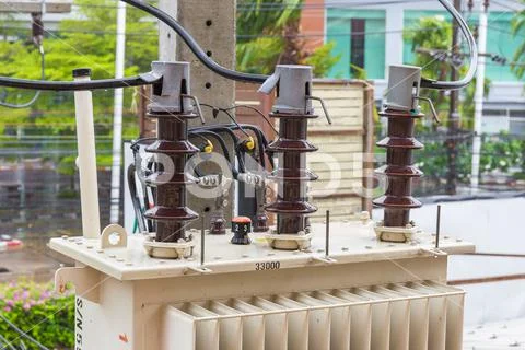 Photograph: Transformer High voltage electrical on pole #142672117