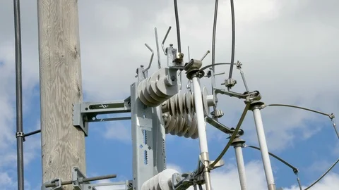 The transformer lines from the electric ... | Stock Video | Pond5