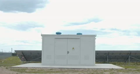Transformer with the solar panels in the... | Stock Video | Pond5