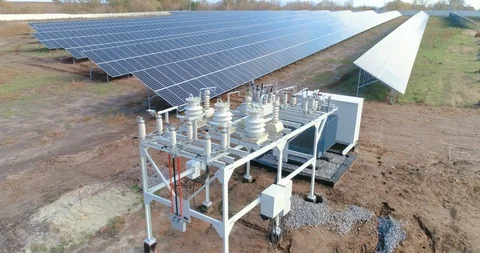 Transformer at a solar power station. Tr... | Stock Video | Pond5