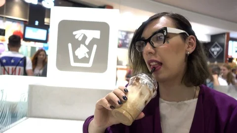 Mcdonalds Girl Fance Stock Footage ~ Royalty Free Stock Videos | Pond5