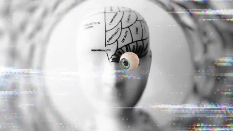 Transhuman robot face motion background ... | Stock Video | Pond5