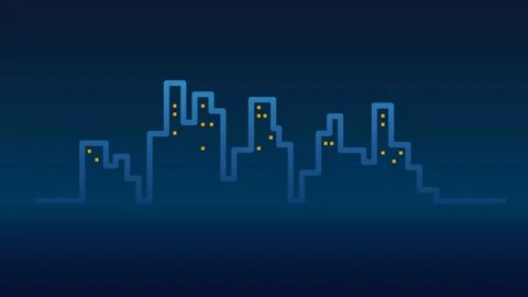 Transition from day to night, skyline of... | Stock Video | Pond5