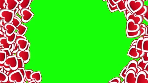 Transitions of hearts on green screen ba... | Stock Video | Pond5