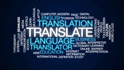 Translate animated word cloud. Kinetic t... | Stock Video | Pond5