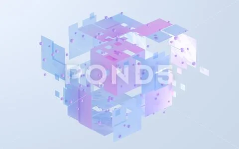 Translucent gradients cubes and materials, 3d rendering. ~ Clip Art ...