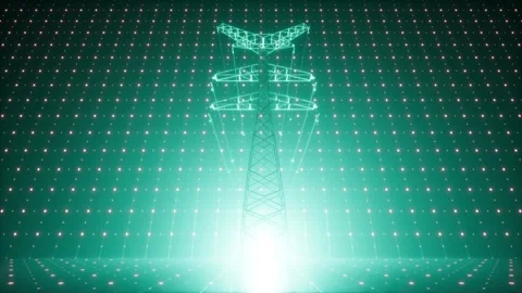 transmission tower animation with moving... | Stock Video | Pond5