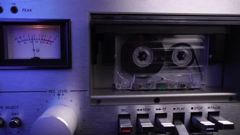 Transparent Audio Cassette Tape Playing ... | Stock Video | Pond5