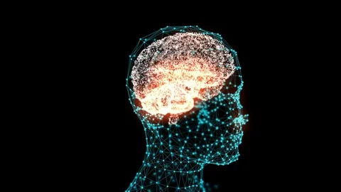 Transparent human head with a brain revo... | Stock Video | Pond5