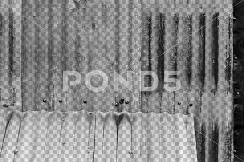 Transparent PNG Corrugated Aged and Rusty Ridged Metal Roof Texture ...