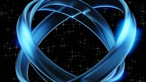 Transparent rings rotate in space. Abstr... | Stock Video | Pond5