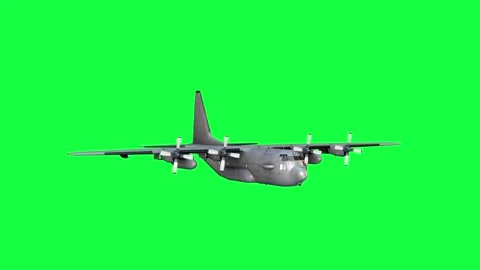 Transport aircraft animation on green sc... | Stock Video | Pond5