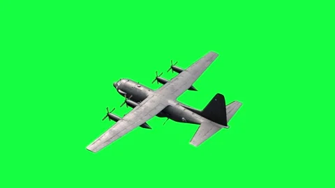 Transport aircraft animation on green sc... | Stock Video | Pond5