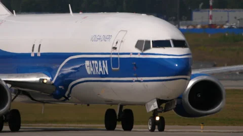 Transport aircraft of ATRAN on the taxiw... | Stock Video | Pond5