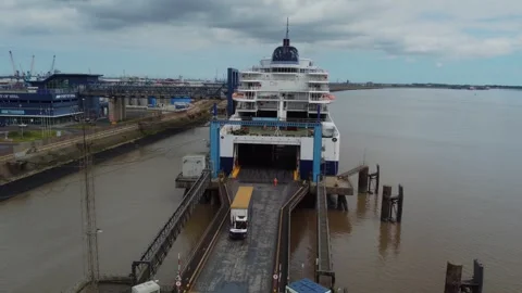 Transport ferry. Hull docks. Lorry loadi... | Stock Video | Pond5