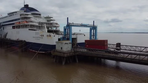 Transport ferry. Hull docks. Lorry loadi... | Stock Video | Pond5