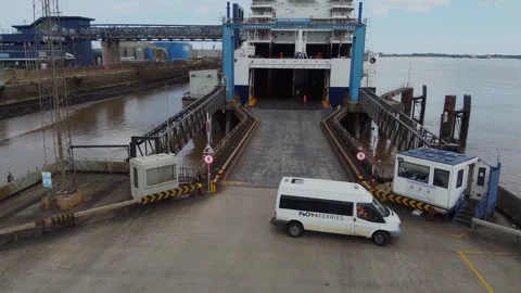 Transport ferry. Hull docks. Lorry loadi... | Stock Video | Pond5
