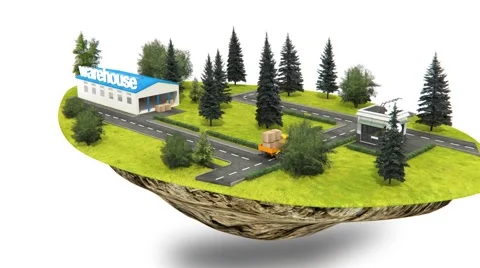 transport lorry animation from warehouse... | Stock Video | Pond5