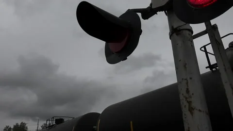 Transportation Oil train level crossing ... | Stock Video | Pond5