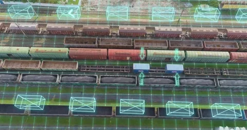 Transportation by railroad concept. Visu... | Stock Video | Pond5