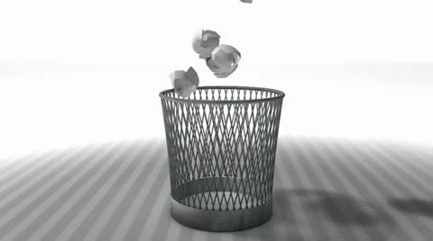 Trash bin animation with matte. | Stock Video | Pond5