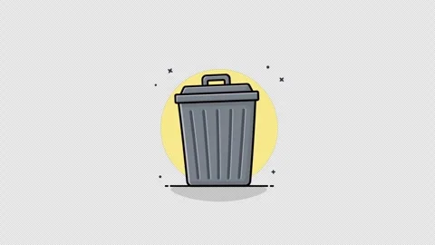 Trash Bin Animation Video - Transparent | Stock Video | Pond5