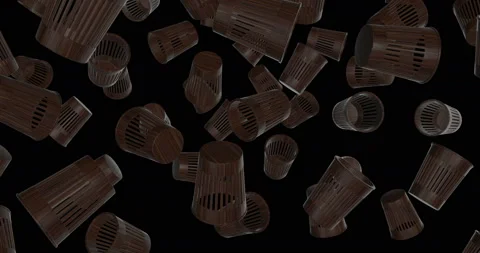 Trash Bins falling slow motion | Stock Video | Pond5