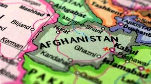 Travel Concept Political Map of The Afgh... | Stock Video | Pond5