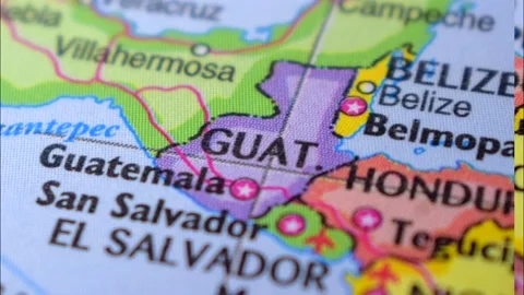 Travel Concept Political Map of The GUA... | Stock Video | Pond5
