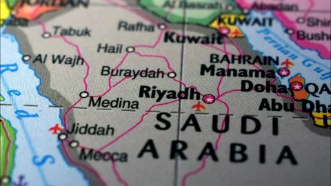 Travel Concept Political Map of The Riy... | Stock Video | Pond5