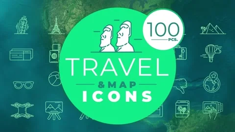After Effects Template Travel Map Icons 143820037