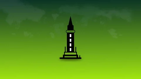 Travel Tower icon animation with Cloud G... | Stock Video | Pond5