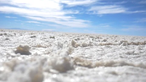 A traveler running towards over the salt... | Stock Video | Pond5