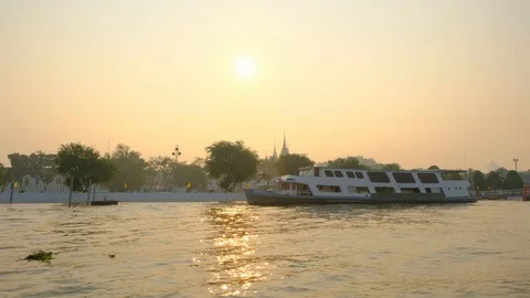 Traveling by passenger boat on the Chao ... | Stock Video | Pond5
