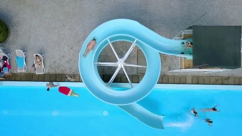 Travelling down a water slide and fallin... | Stock Video | Pond5