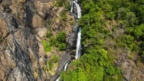 Treacherous Dudhsagar Waterfalls At Moll... | Stock Video | Pond5