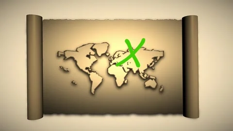 Treasure map animated on vintage parchme... | Stock Video | Pond5