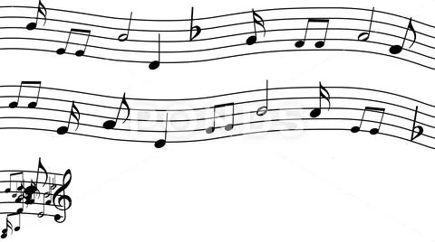 Treble clef and musical notes on a white background. Design.: Royalty ...