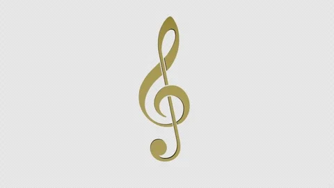 treble clef music note animation on tran... | Stock Video | Pond5