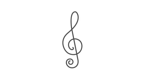 Treble clef on white background.Musical ... | Stock Video | Pond5