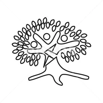 Tree Bolt Commitment Teamwork Together Outline Logo ~ Clip Art #115667919