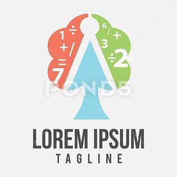 Tree with number and mathematics symbol icon: Graphic #234685289