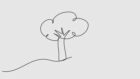 Tree. One line drawing animation with al... | Stock Video | Pond5