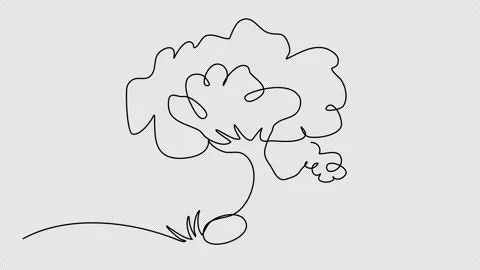 Tree. One line drawing animation with al... | Stock Video | Pond5