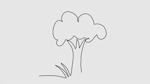 Tree. One line drawing animation with al... | Stock Video | Pond5
