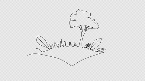 Tree. One line drawing animation with al... | Stock Video | Pond5